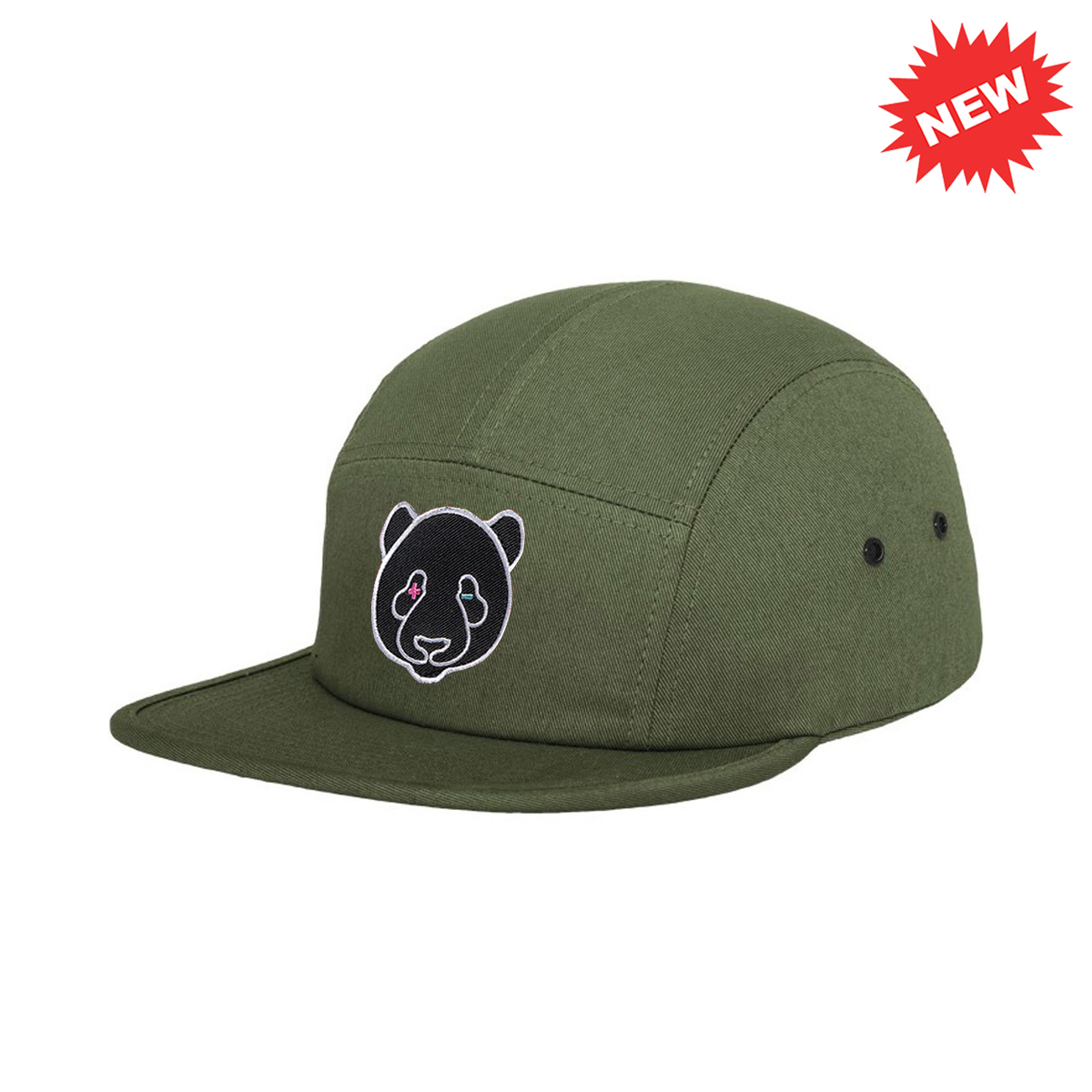 OLIVE 5-PANEL PANDA CAP - Moar Clothing